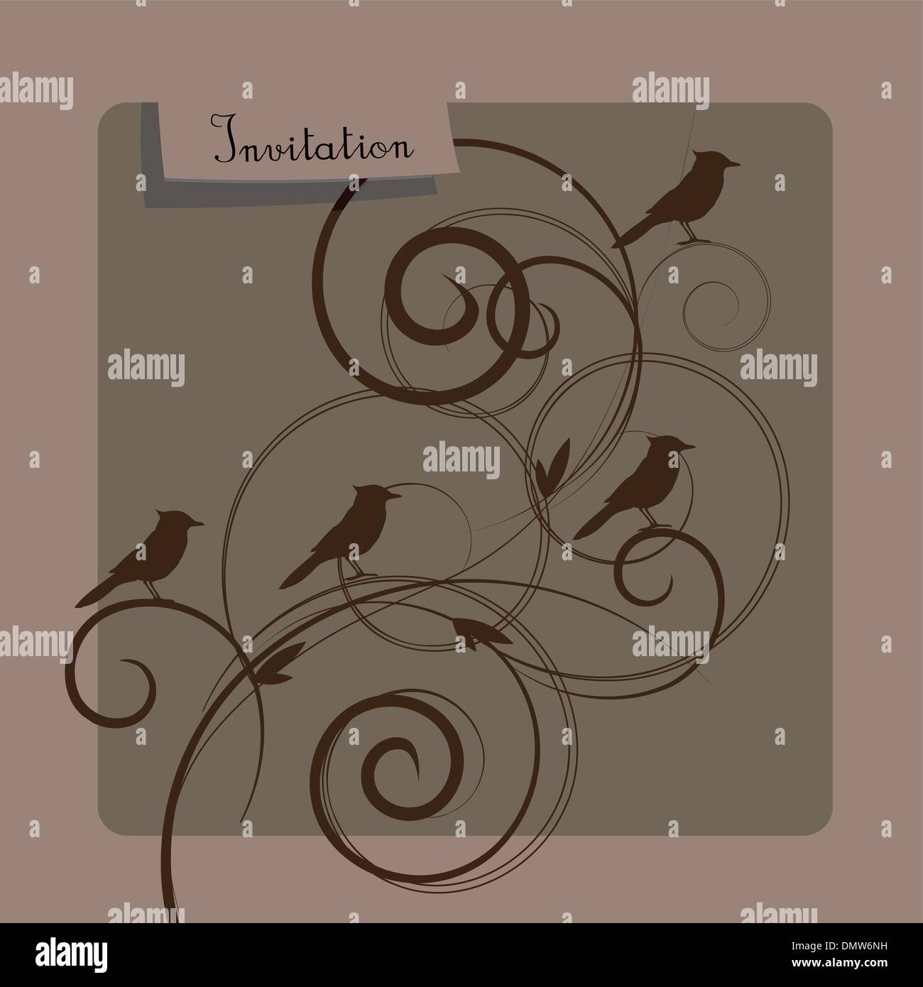 invitation with nice design and birds Stock Vector Image & Art - Alamy
