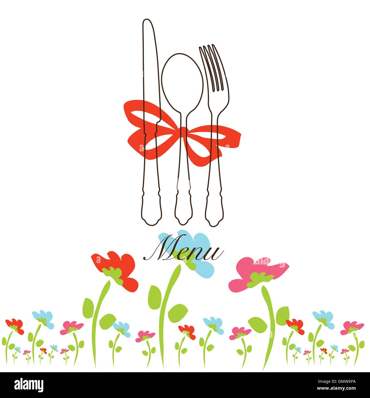 menu with flowers Stock Vector Image & Art - Alamy