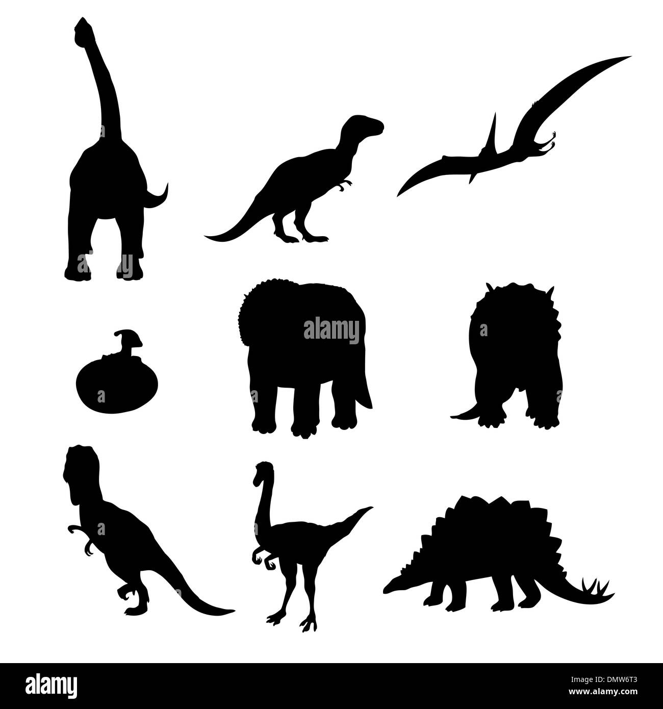 dinosaur silhouettes collection Stock Vector Image & Art - Alamy