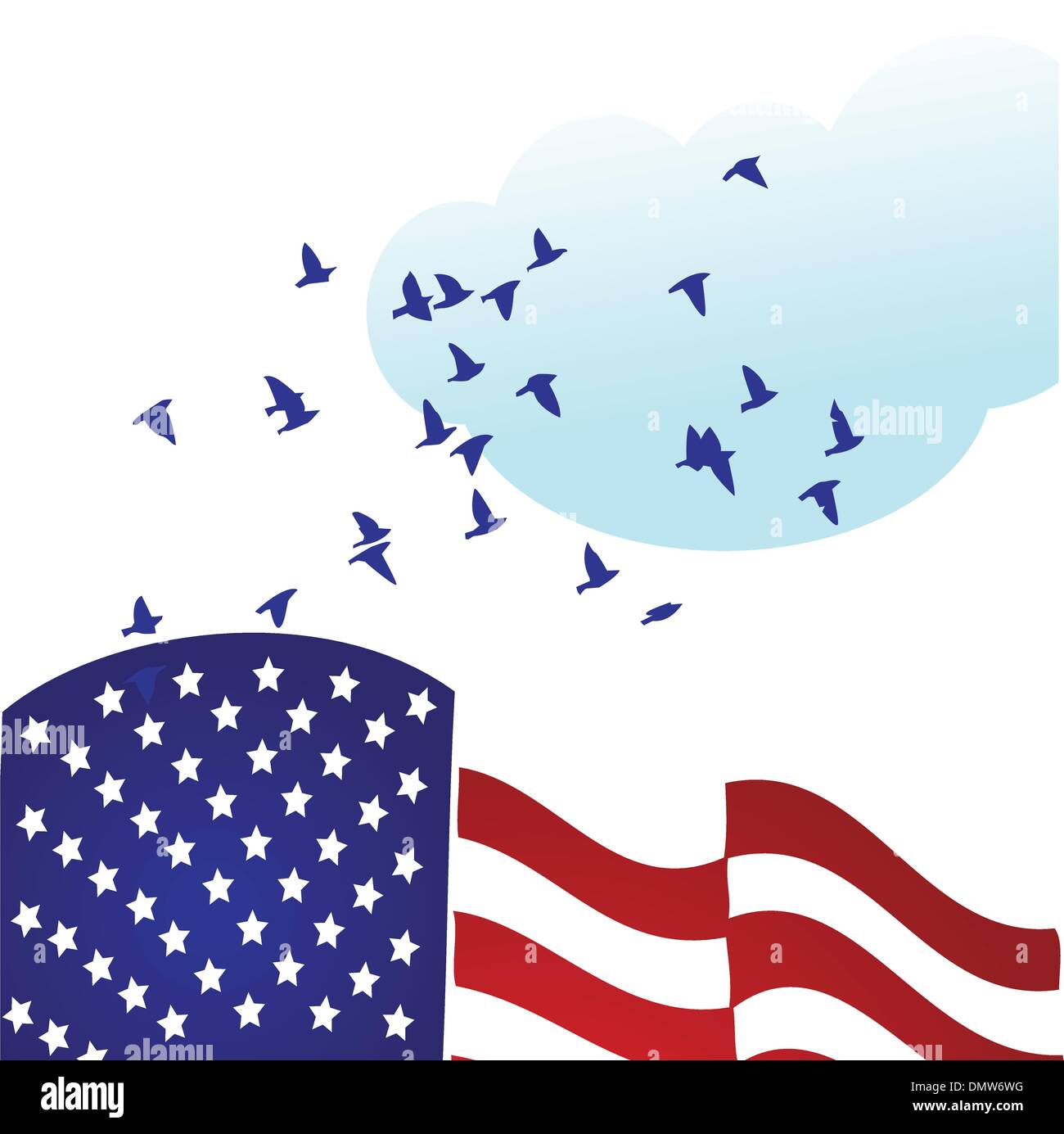 american flag with stars turn into birds Stock Vector Image & Art - Alamy