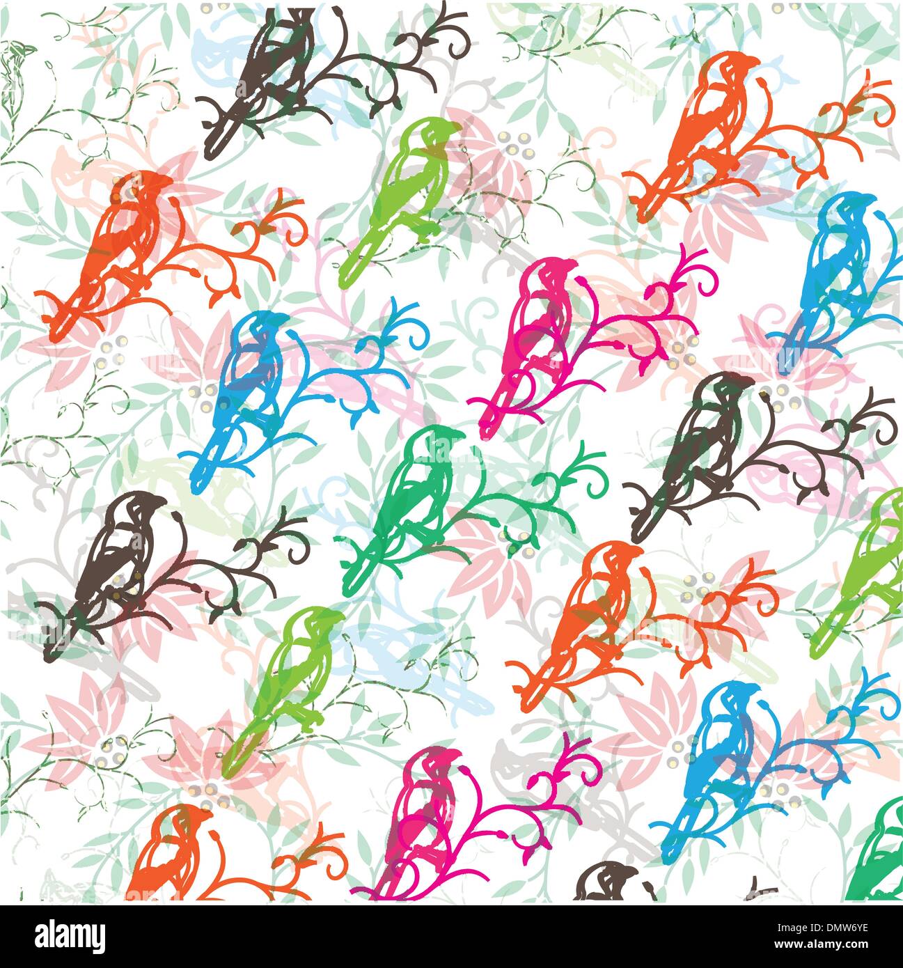 Old forest birds Stock Vector Images - Alamy