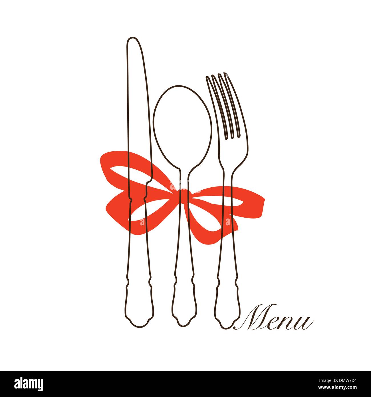 menu with red ribbon Stock Vector Image & Art - Alamy