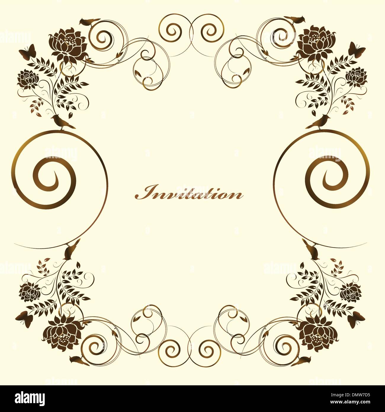 Antique nature drawing Stock Vector Images - Alamy