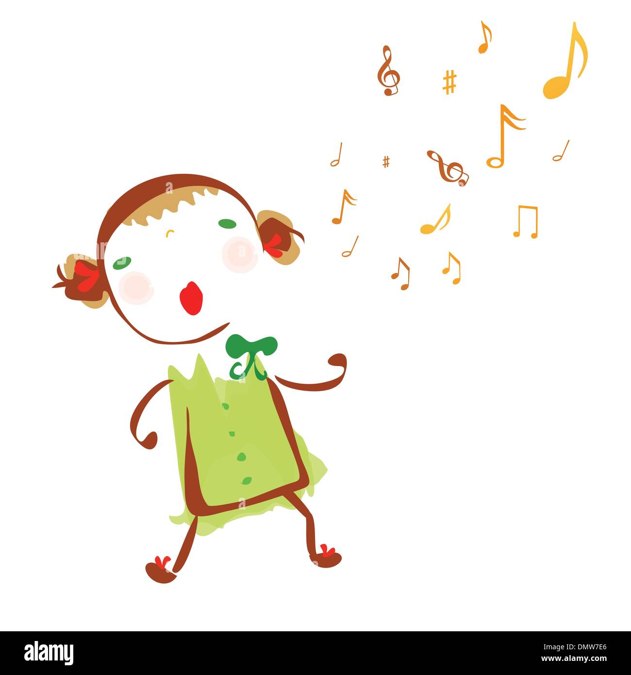 sweet little girl singing Stock Vector Image & Art - Alamy