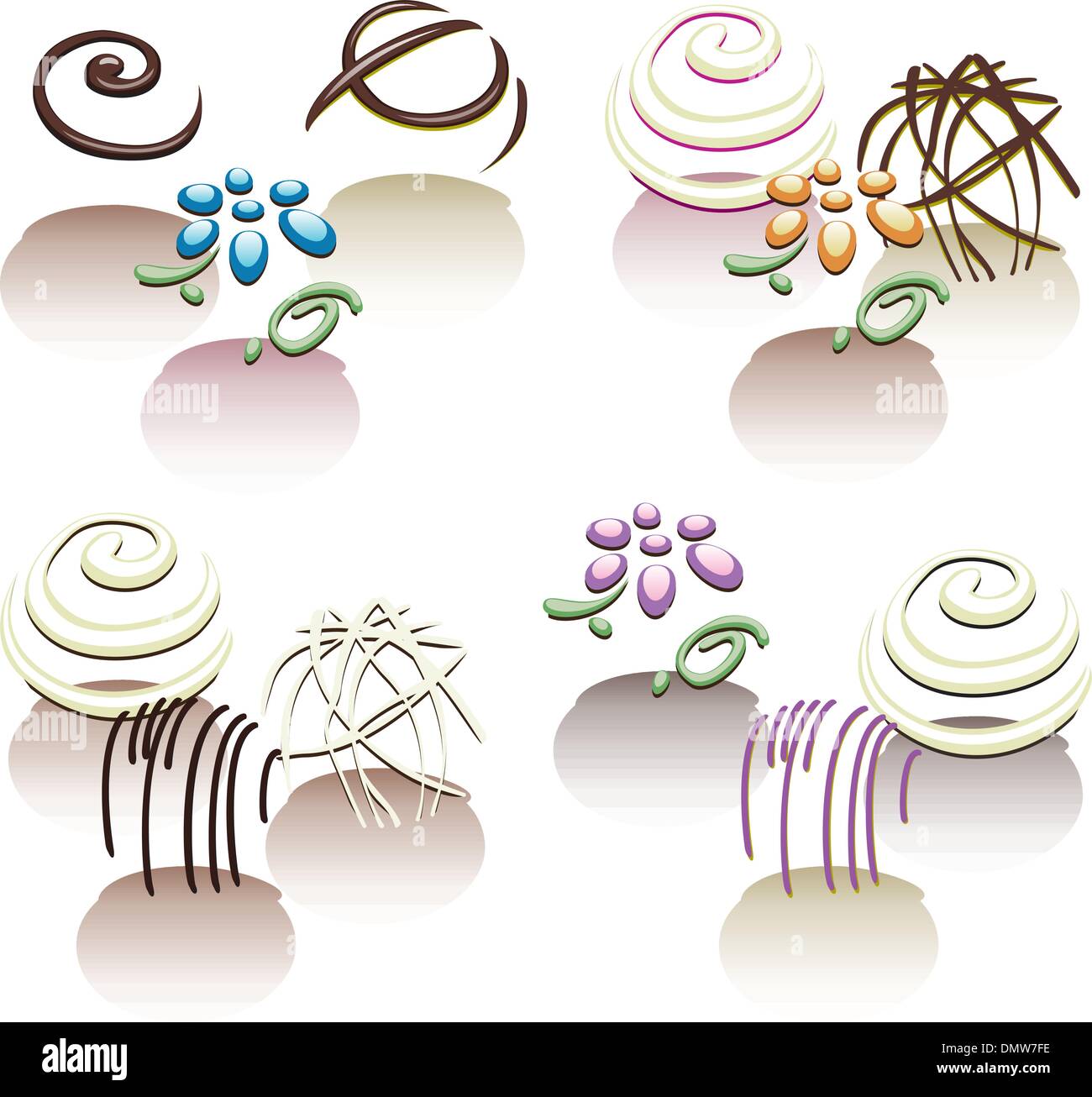 Vector set of colorful background Cut Out Stock Images & Pictures - Alamy