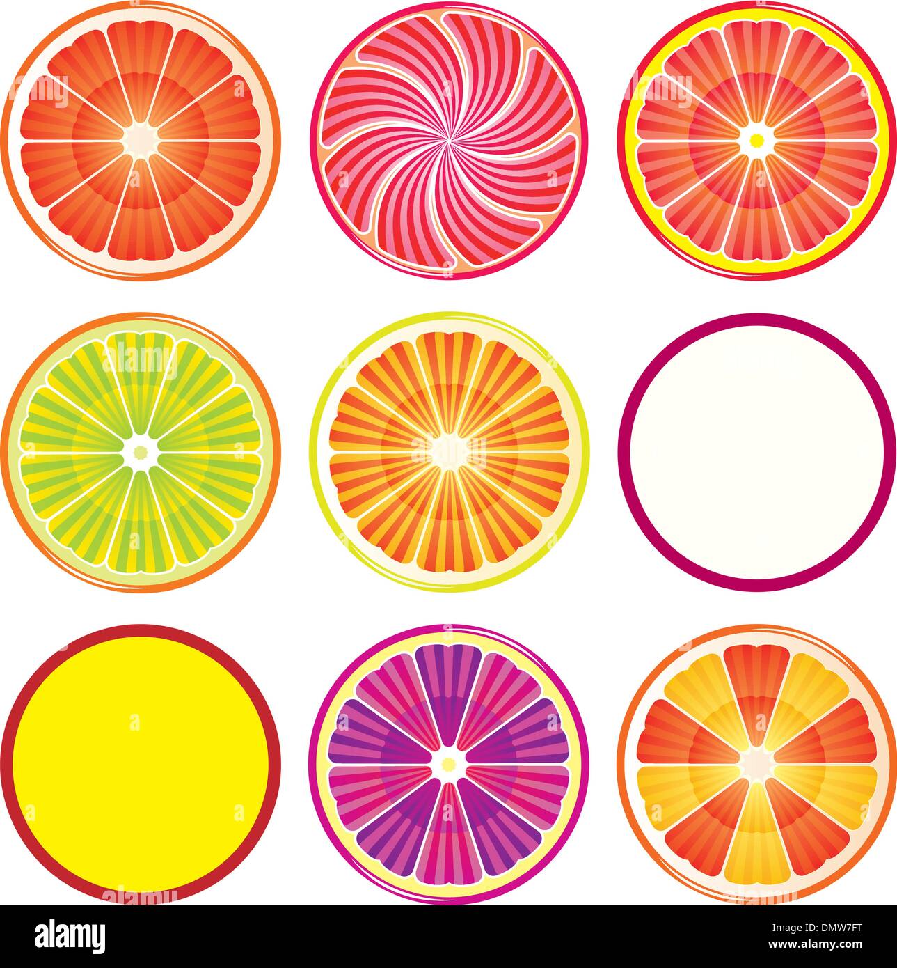 Citrus fruit set grapefruit Stock Vector Images - Alamy