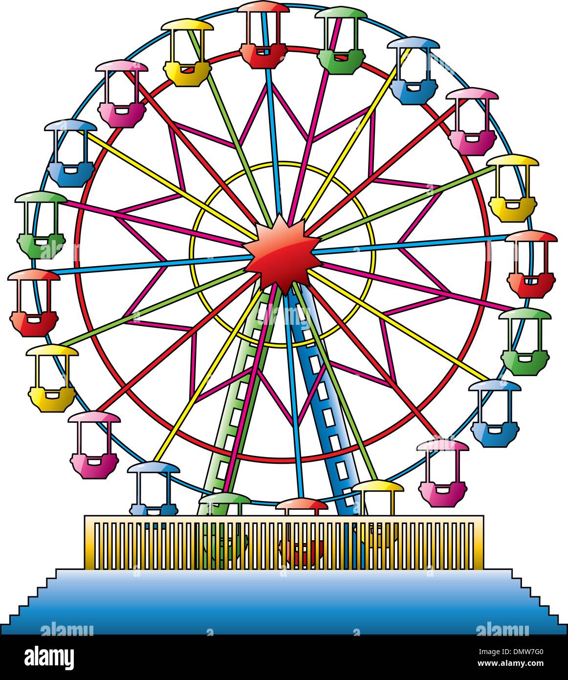 vector illustration of colorful ferris wheel Stock Vector Image & Art ...