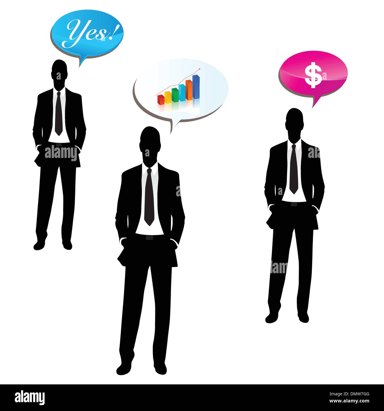 business men with speech bubbles Stock Vector Image & Art - Alamy