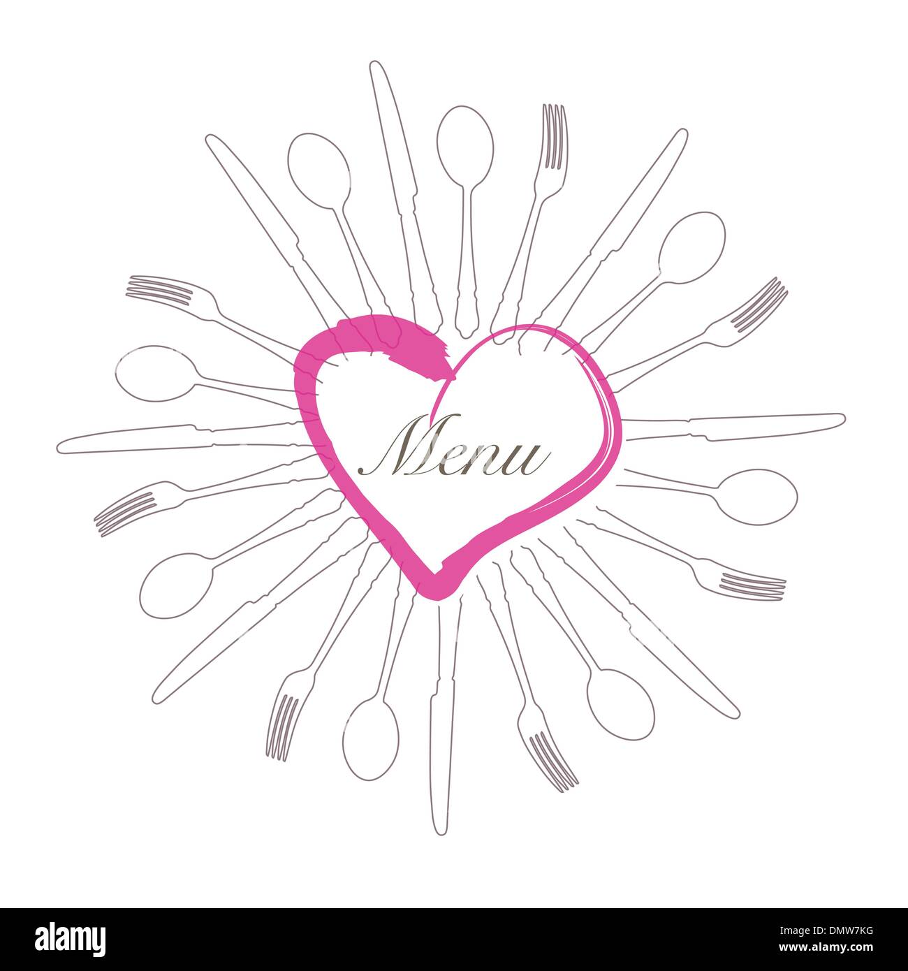 menu card with heart Stock Vector Image & Art - Alamy