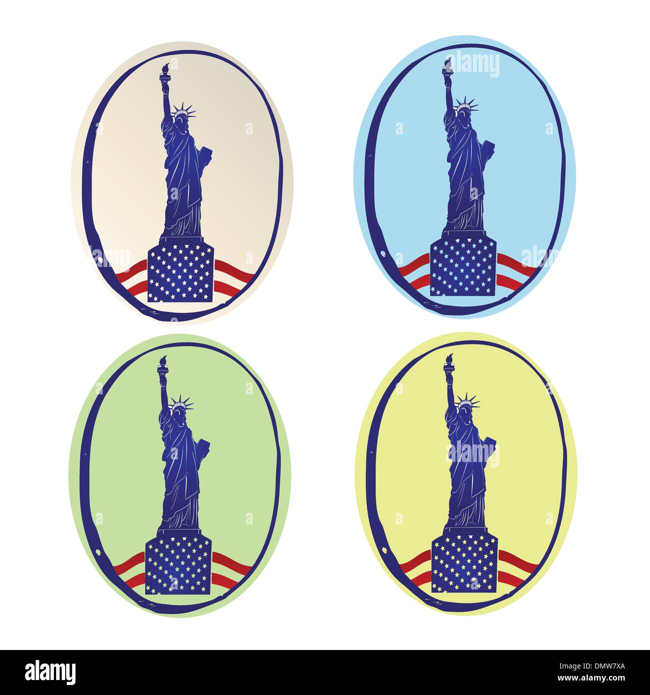 statue of liberty vintage stickers Stock Vector Image & Art - Alamy