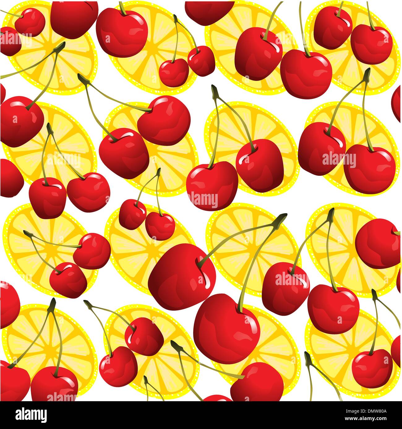 Cherries illustration white background Stock Vector Images - Alamy