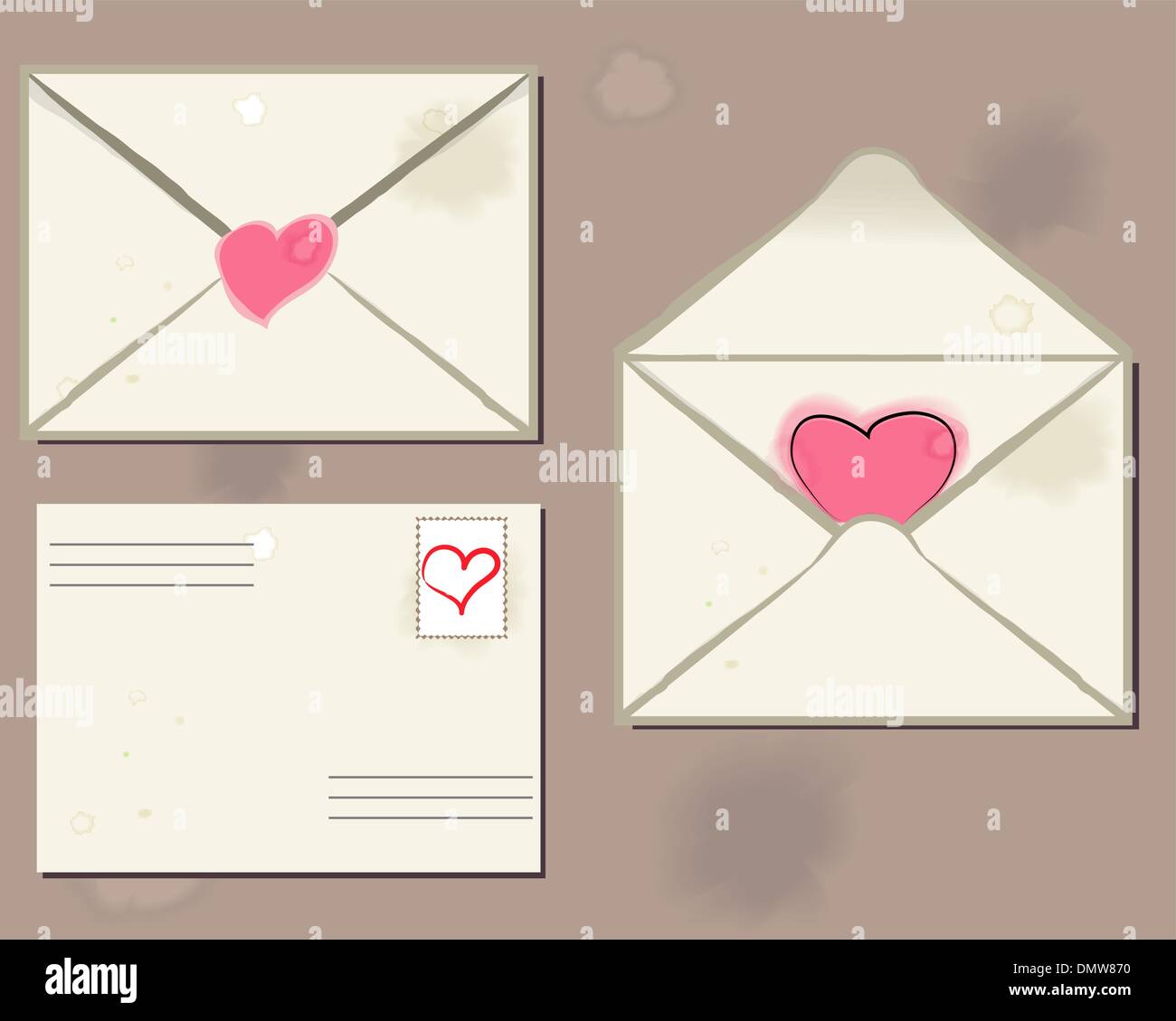 Vintage letter envelope Stock Vector Images - Alamy
