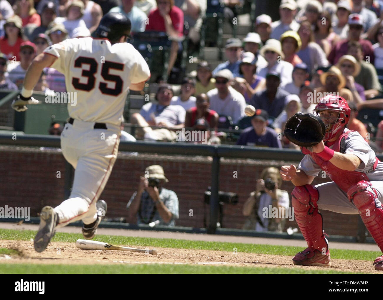 Jun 30, 2001; San Francisco, CA, USA; In the eight inning Rich Aurilia ...