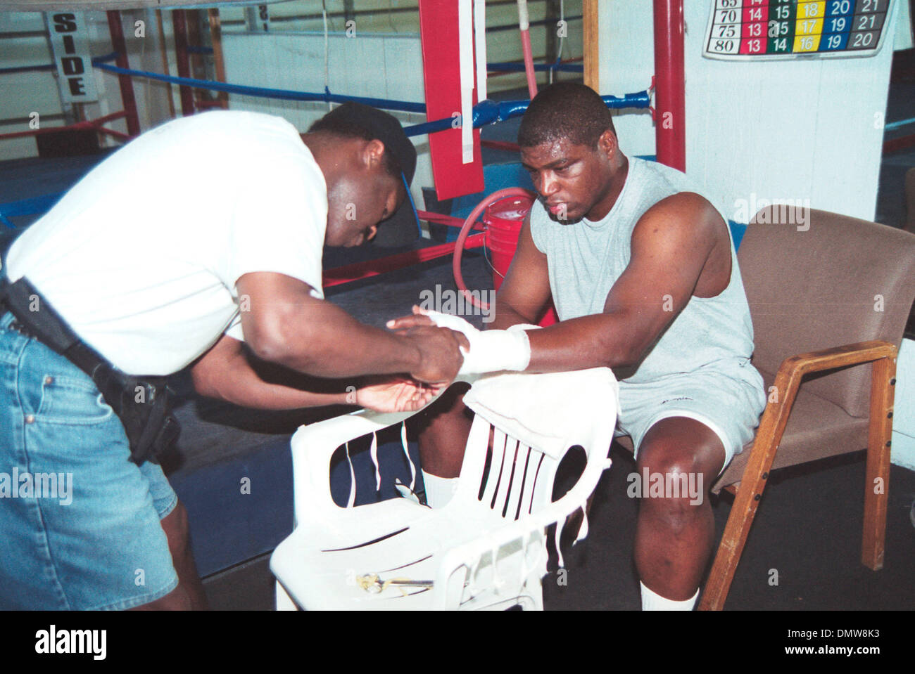 Jul 11, 2001; Big Bear Lake, California, USA; ! Boxer CLAY-BEY with his ...