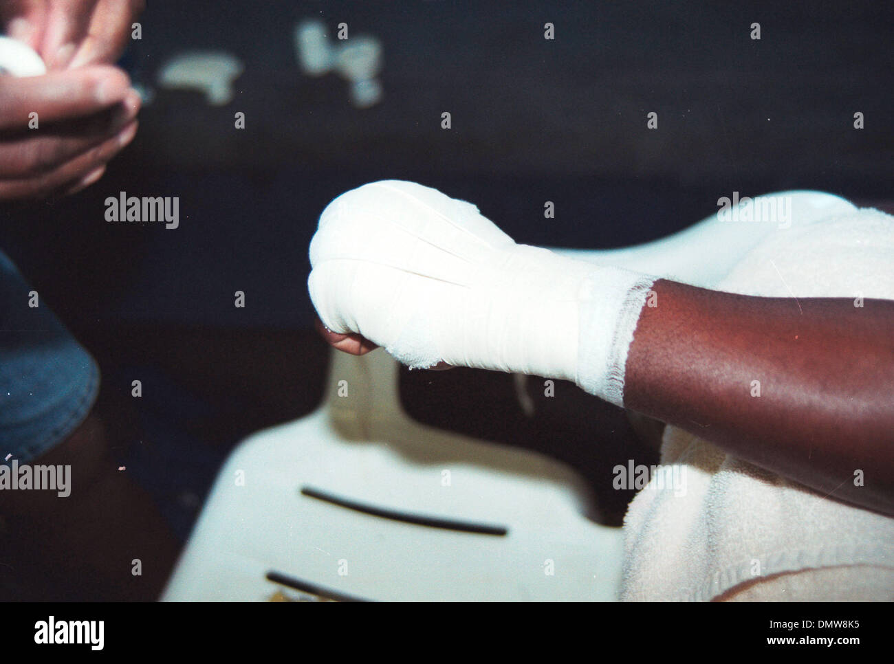 Jul 11, 2001; Big Bear Lake, California, USA; ! Boxer CLAY-BEY getting ...