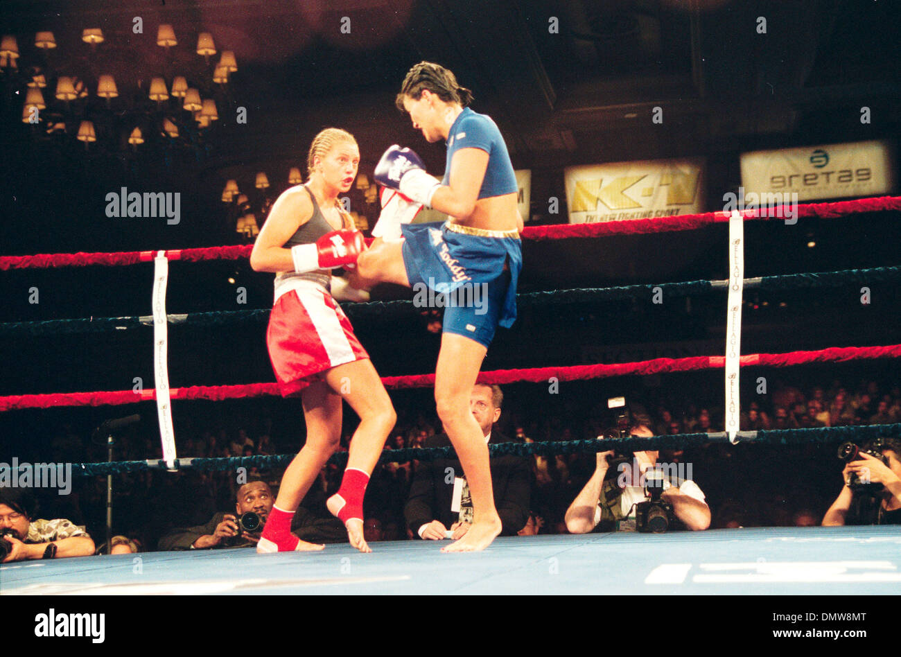 Aug 11, 2001; Las Vegas, Nevada, USA; ! Kickboxer ANGELA RIVERA (R-blue ...