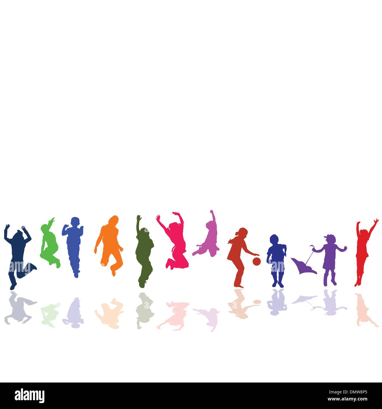 kids playing and jumping Stock Vector Image & Art - Alamy