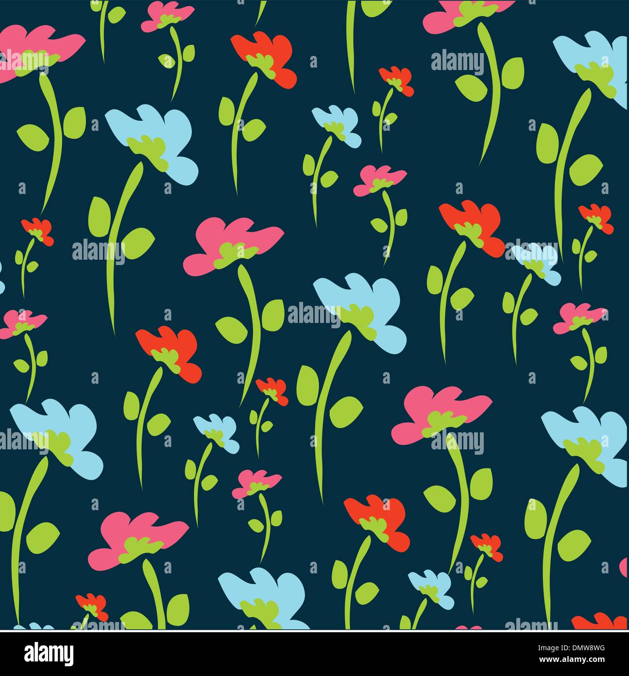 Blue flowers background on Stock Vector Images - Alamy