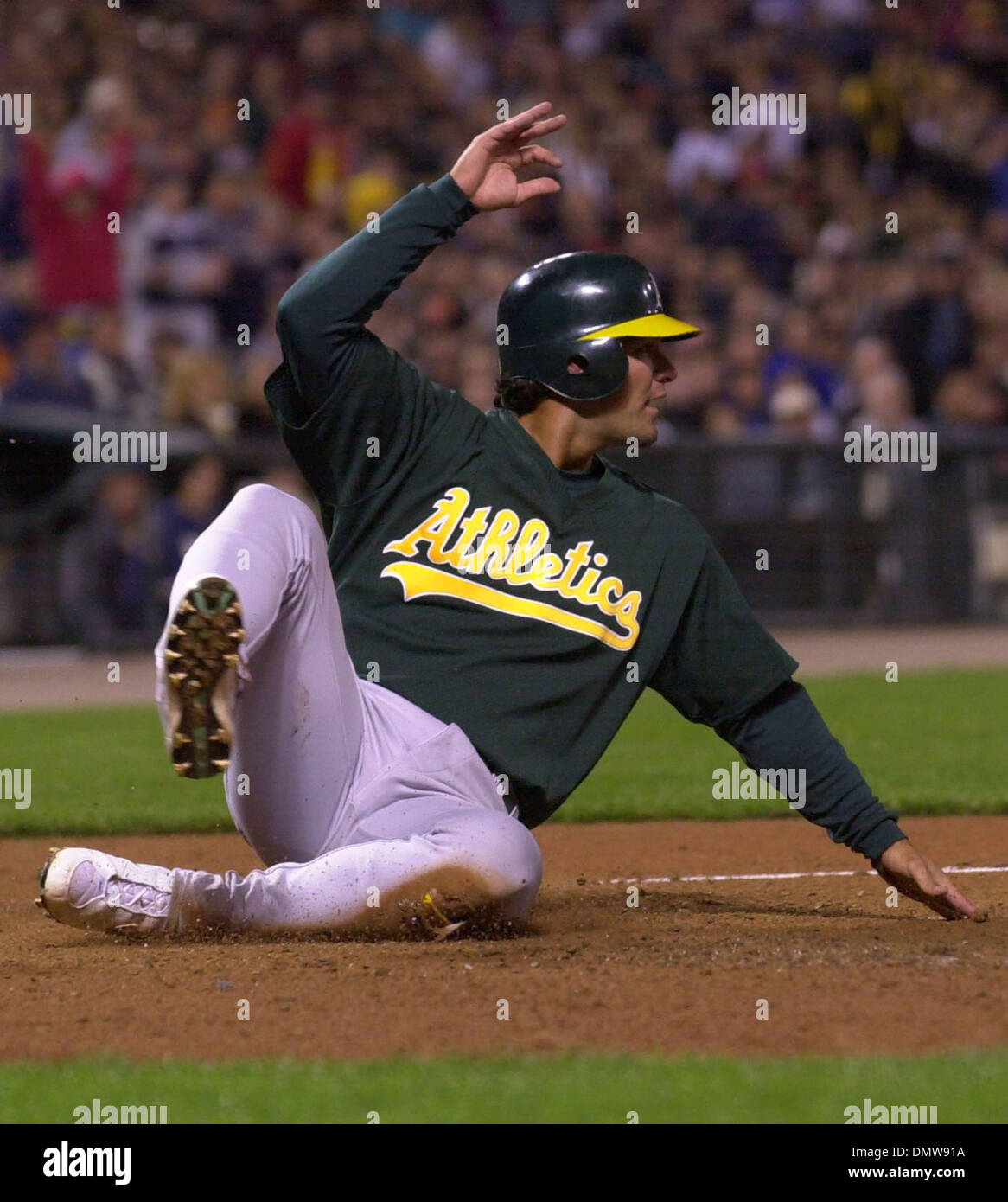 Mar 28, 2002; San Francisco, CA, USA; Oakland A's Eric Chavez, #3 ...