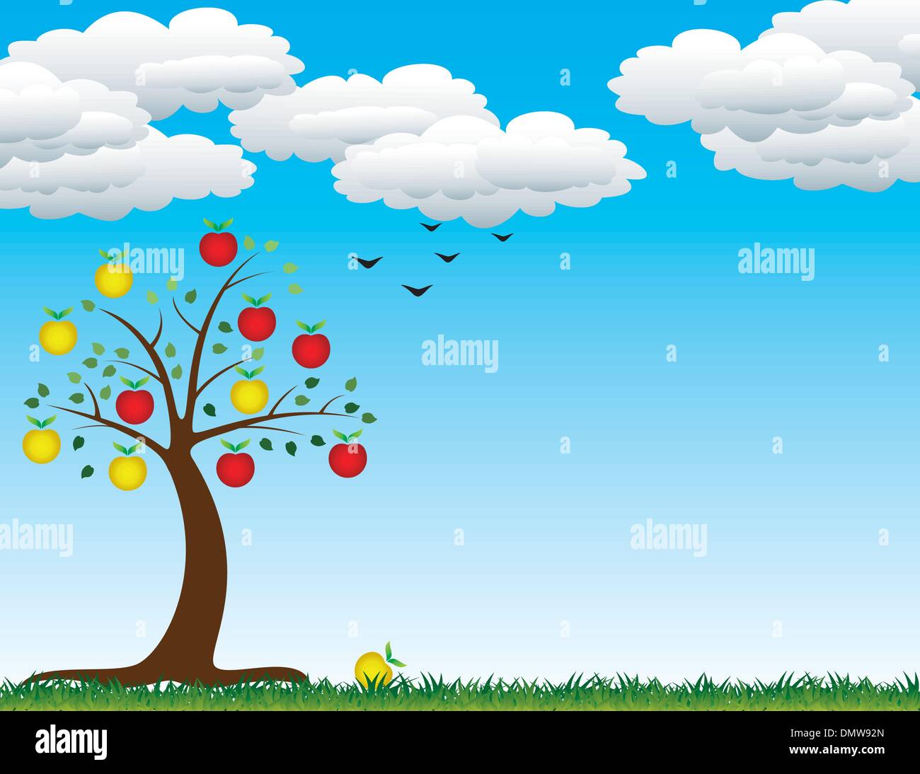 vector apple tree Stock Vector Image & Art - Alamy