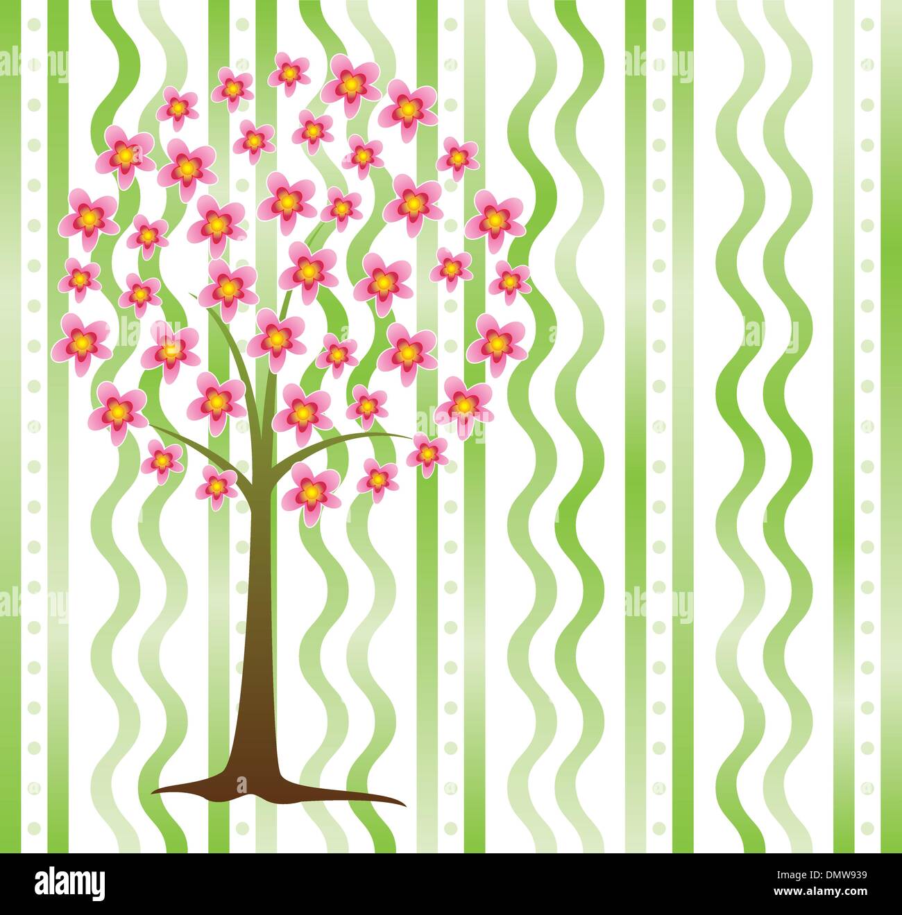 White cherry tree in Stock Vector Images - Alamy
