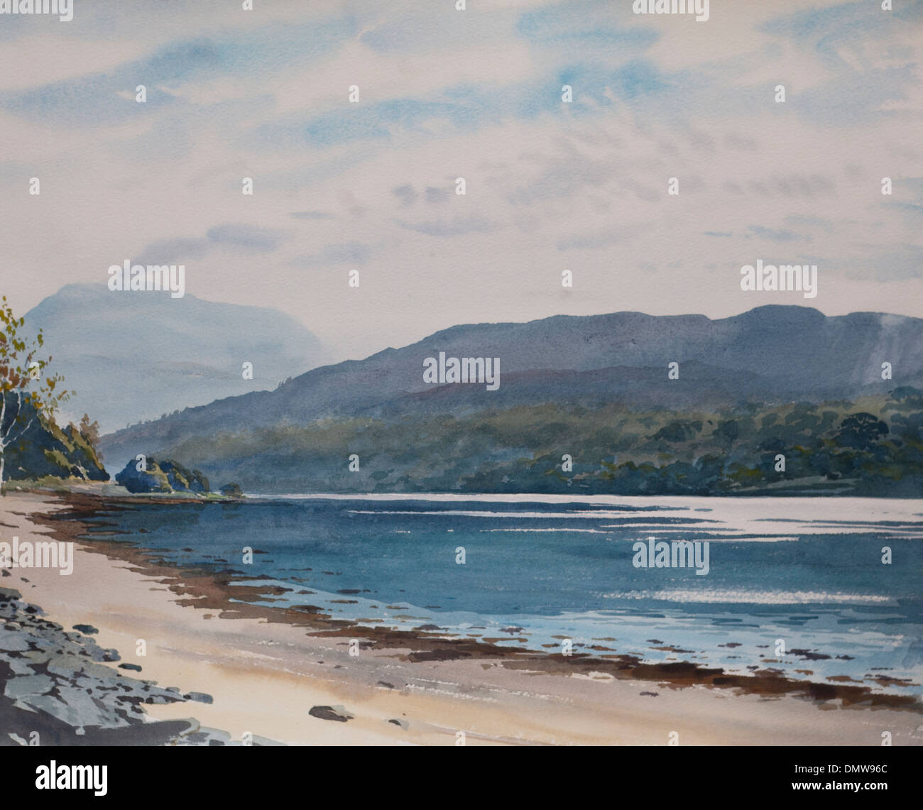 Scottish Highlands Landscape Watercolour Painting Stock Photo - Alamy