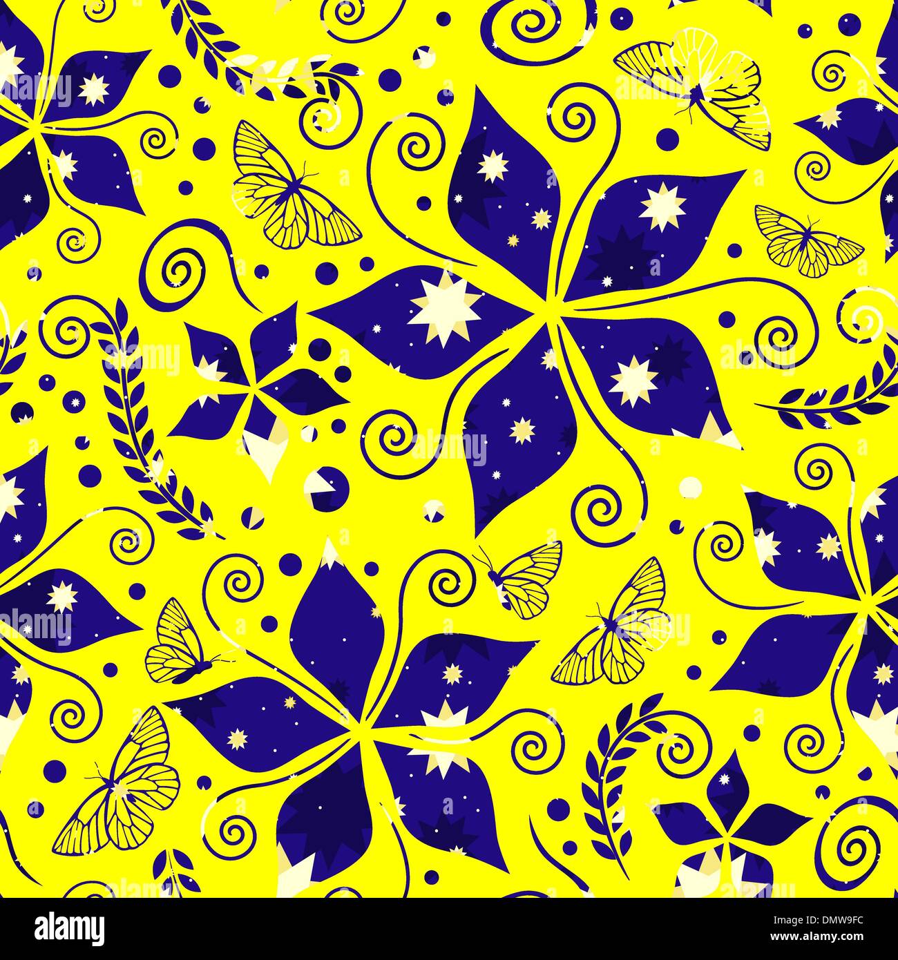 pattern with nature and stars Stock Vector Image & Art - Alamy