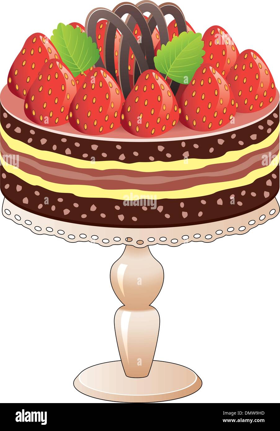 Chocolate fruit cake on Stock Vector Images - Alamy