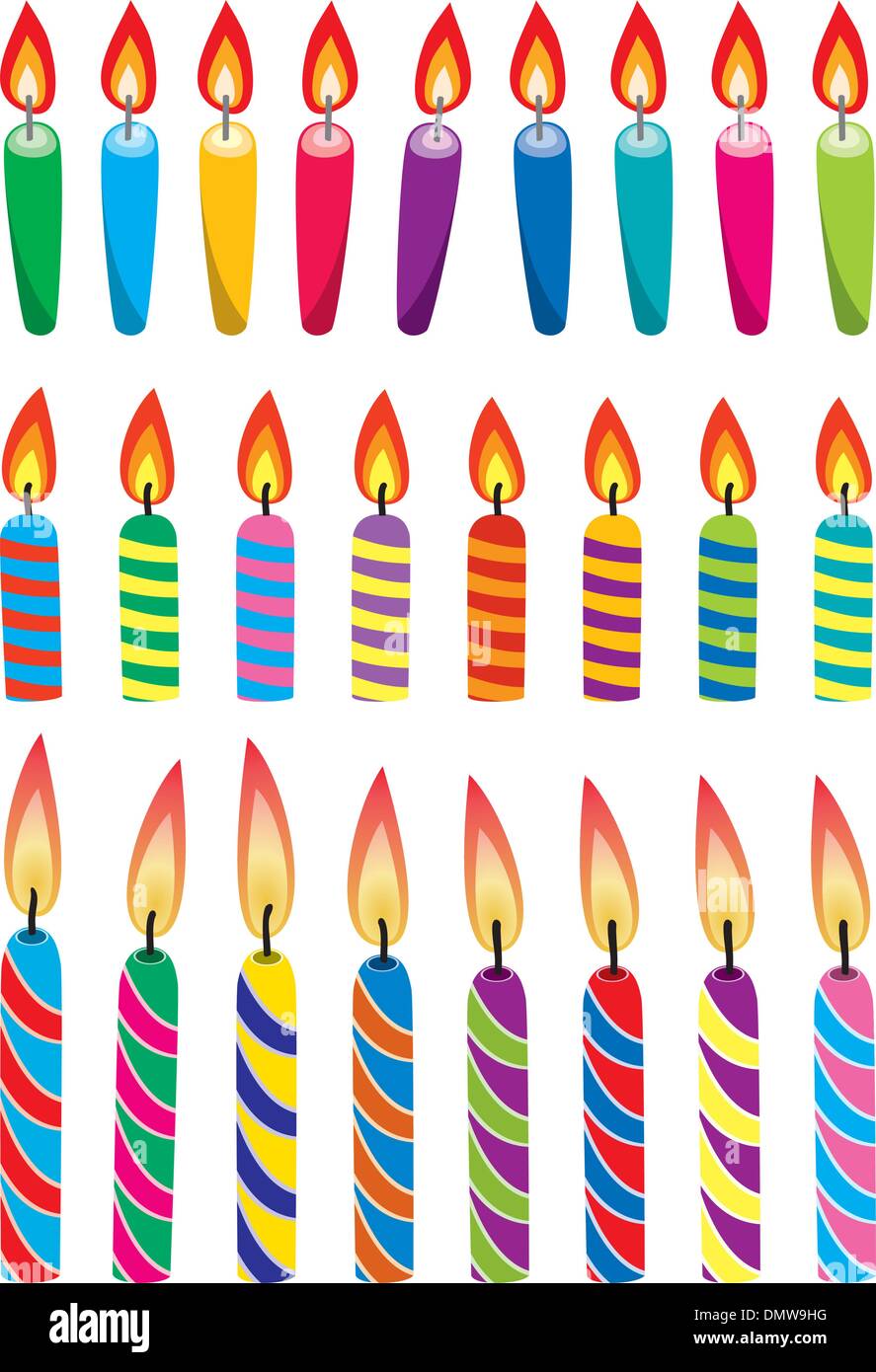vector set of colorful birthday candles Stock Vector Image & Art - Alamy