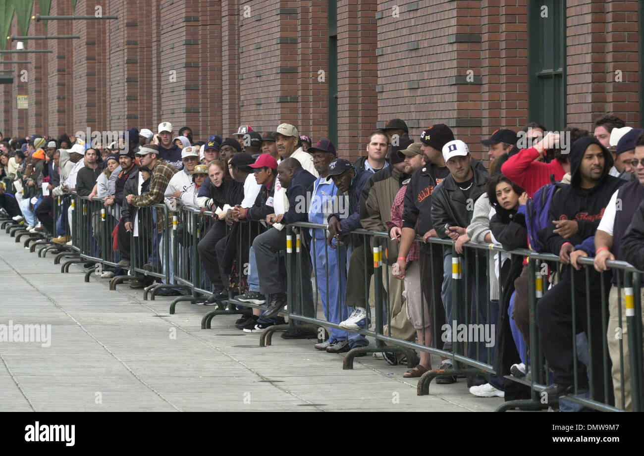 Oct 16, 2002 - San Francisco, CA, USA - Baseball fans line up outside ...
