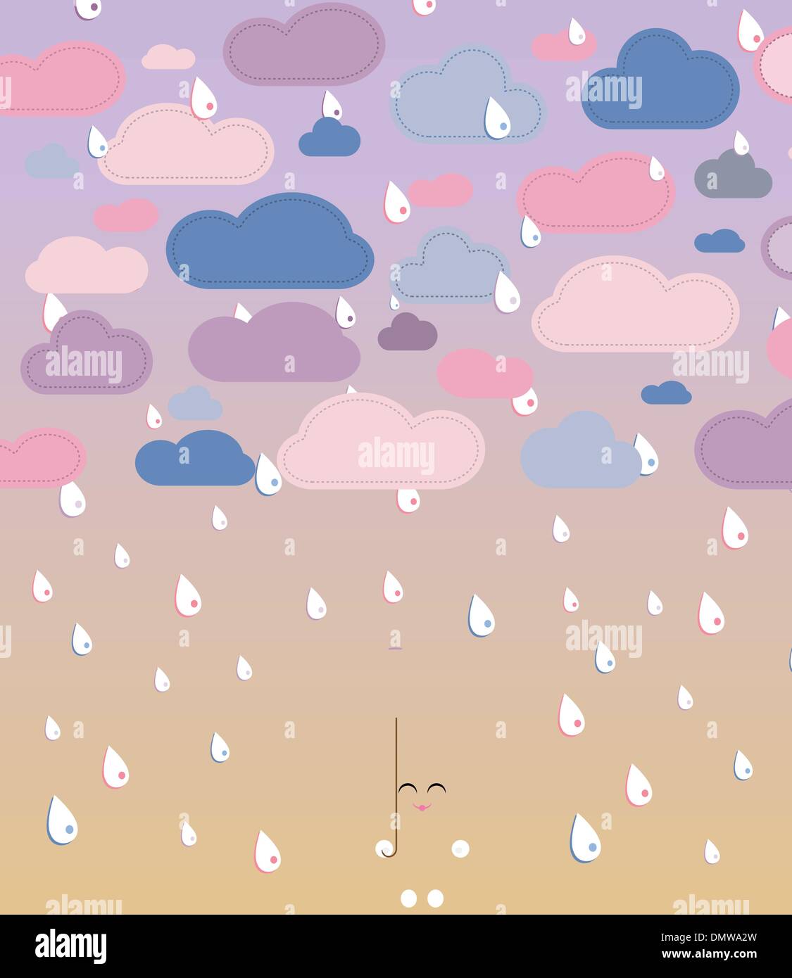 Cute girl under umbrella Stock Vector Image & Art - Alamy