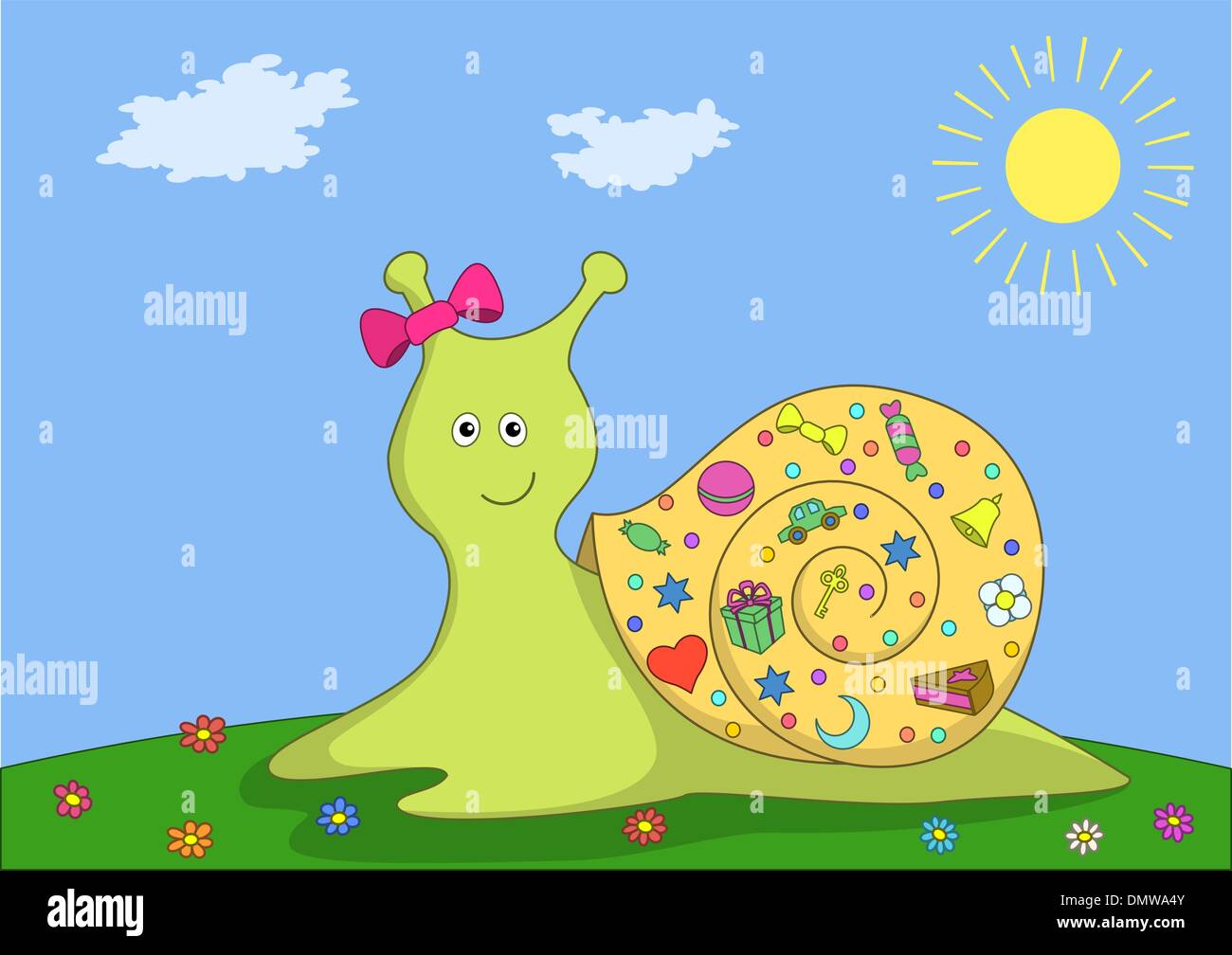 Summer flowers on meadow Stock Vector Images - Alamy