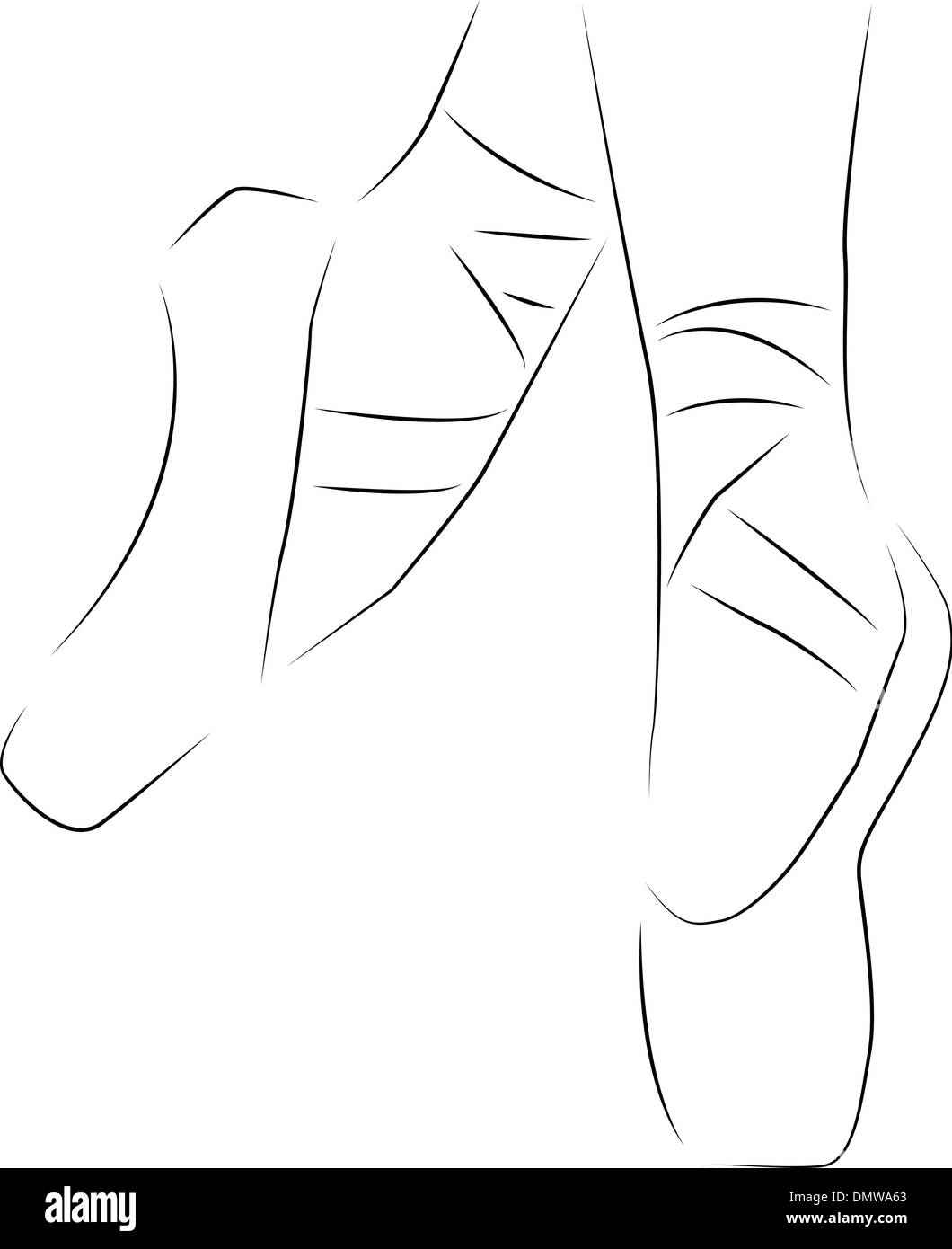 Pointe shoes vector vectors hi-res stock photography and images - Alamy