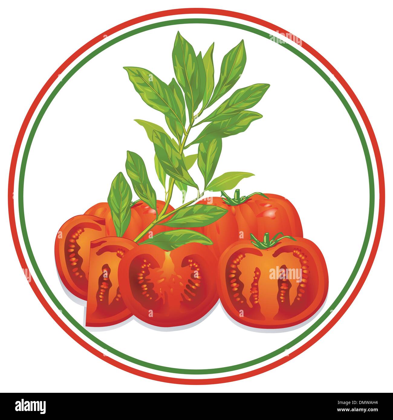 Tomato Mozzarella Basil Stock Vector Images Alamy