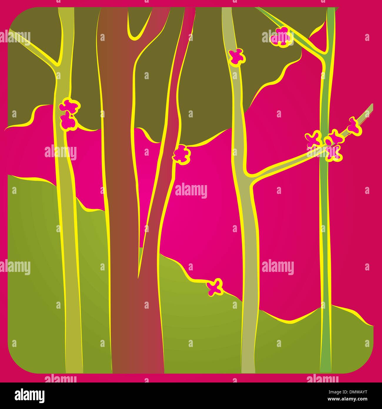 Spring in the wood Stock Vector Images - Alamy