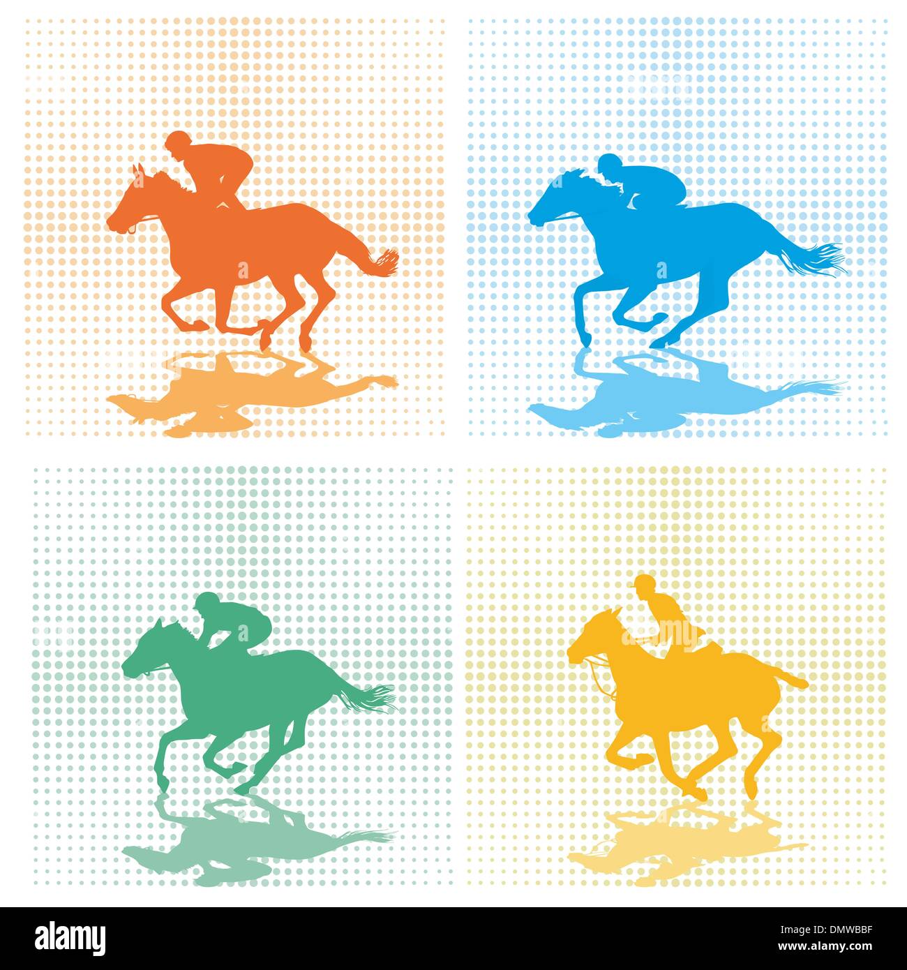 Four horse Stock Vector Images - Alamy