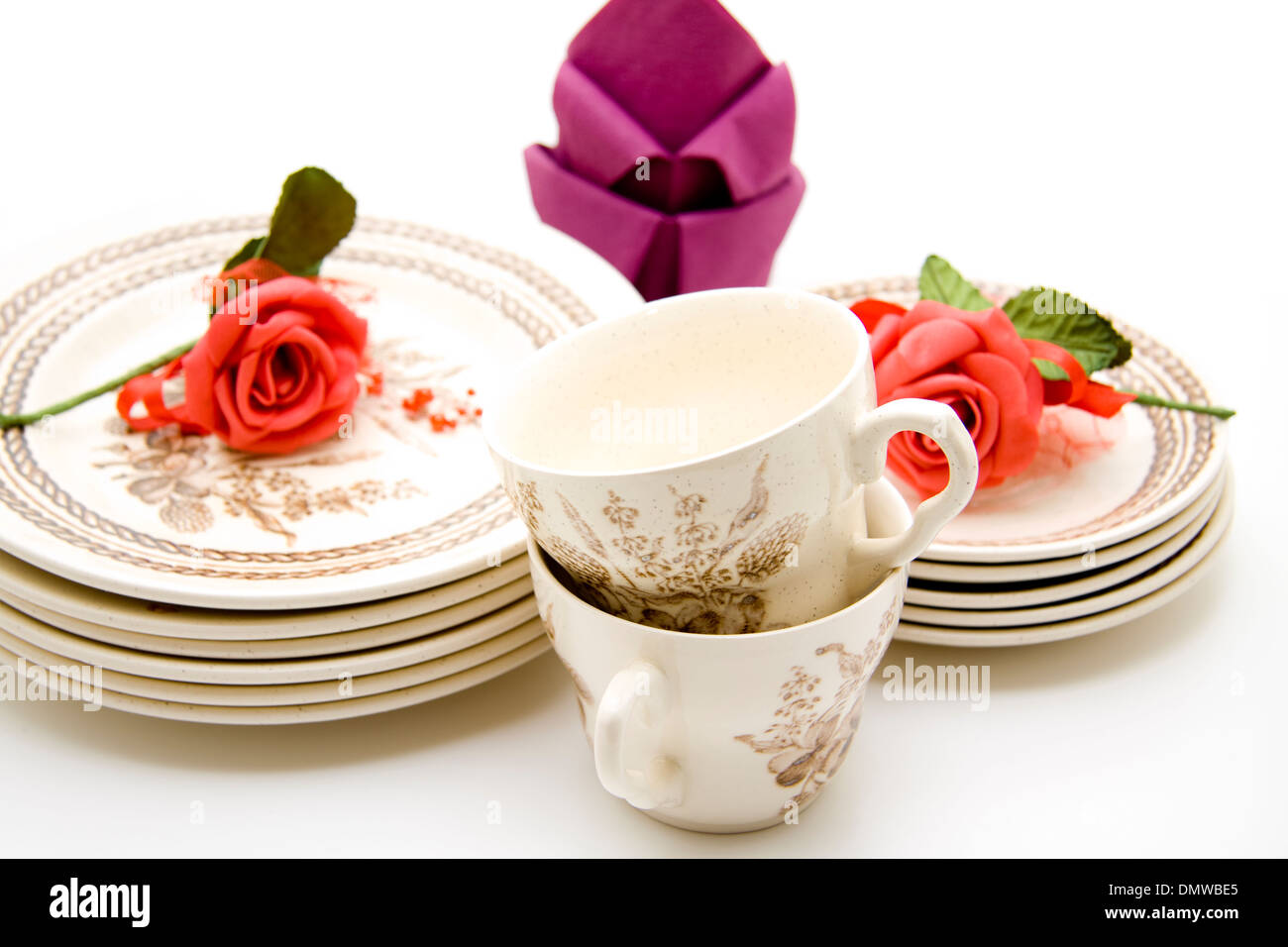 Coffee cups with plate Stock Photo - Alamy
