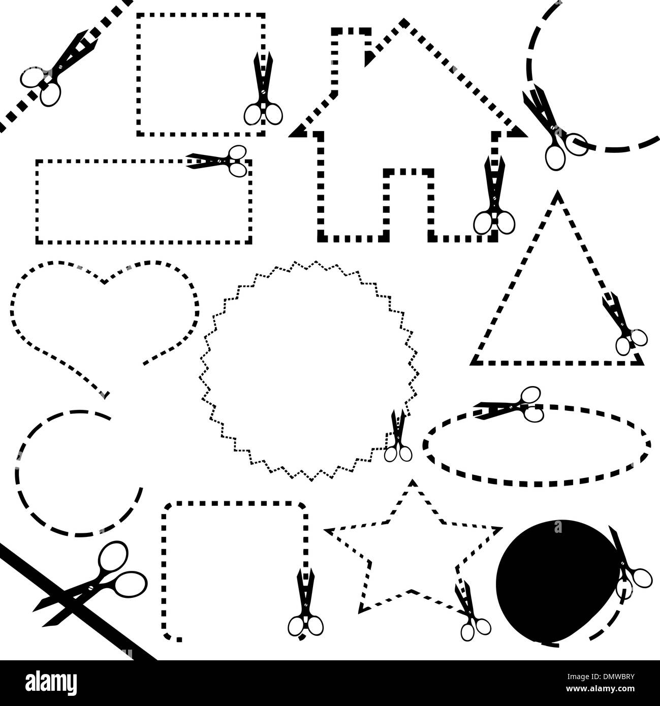 Set different scissors isolated Stock Vector Images - Alamy