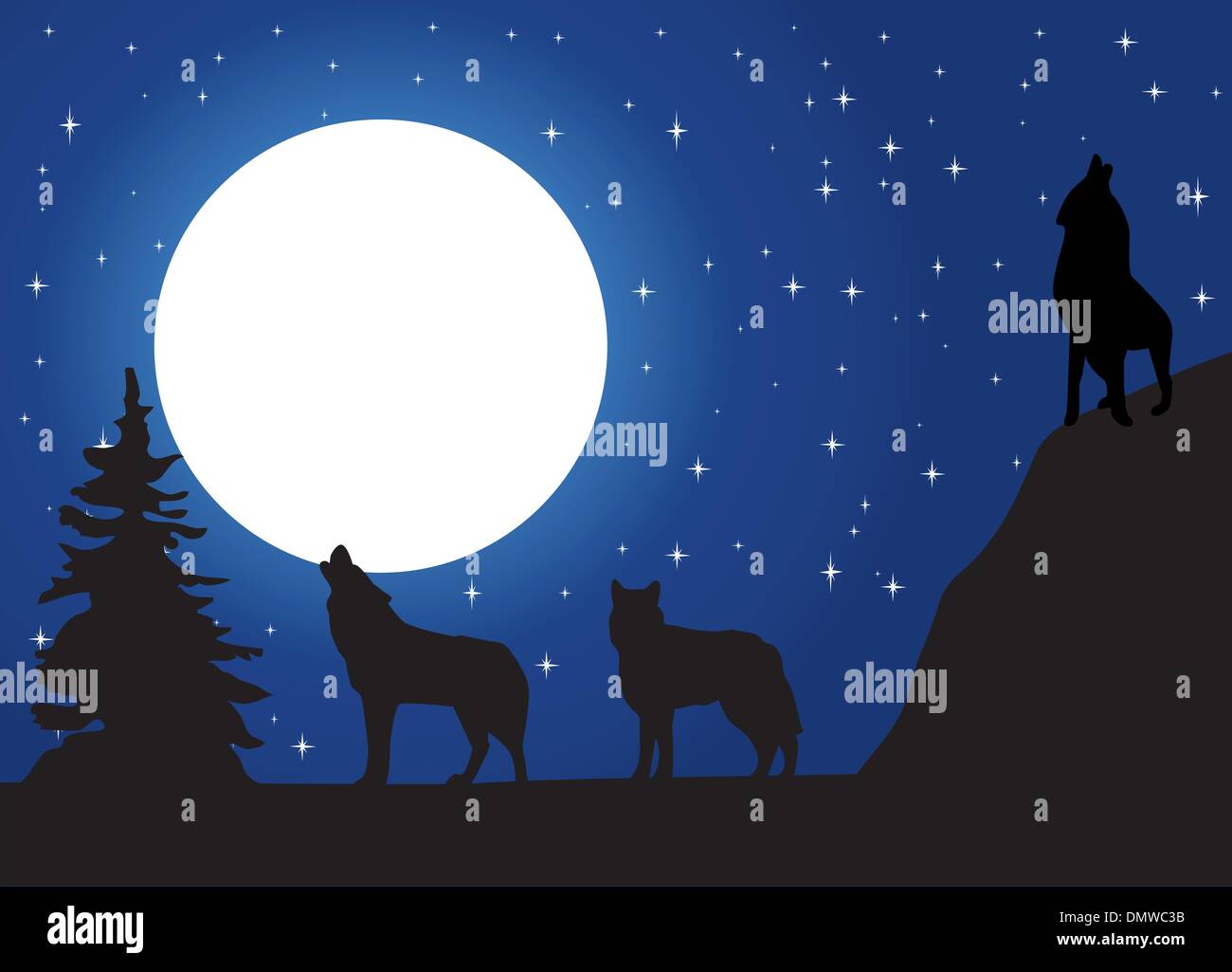 Black wolves Stock Vector Images - Alamy