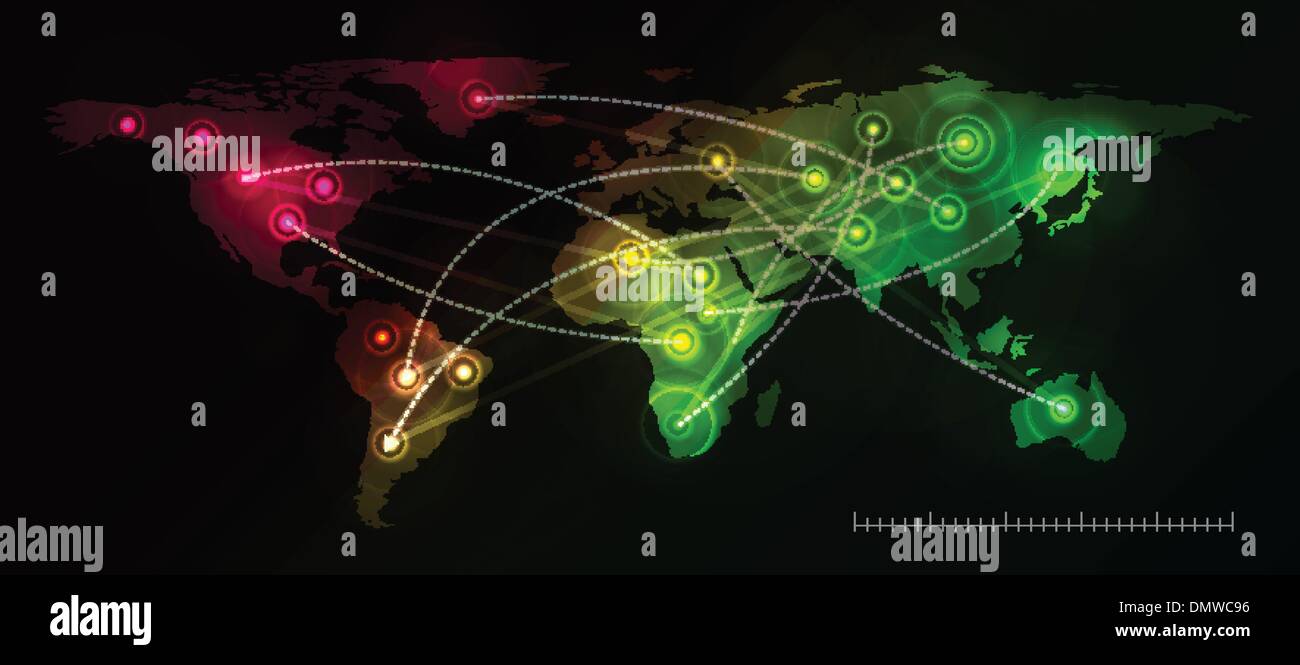 Illustration world map. Concept communication Stock Vector Image & Art ...