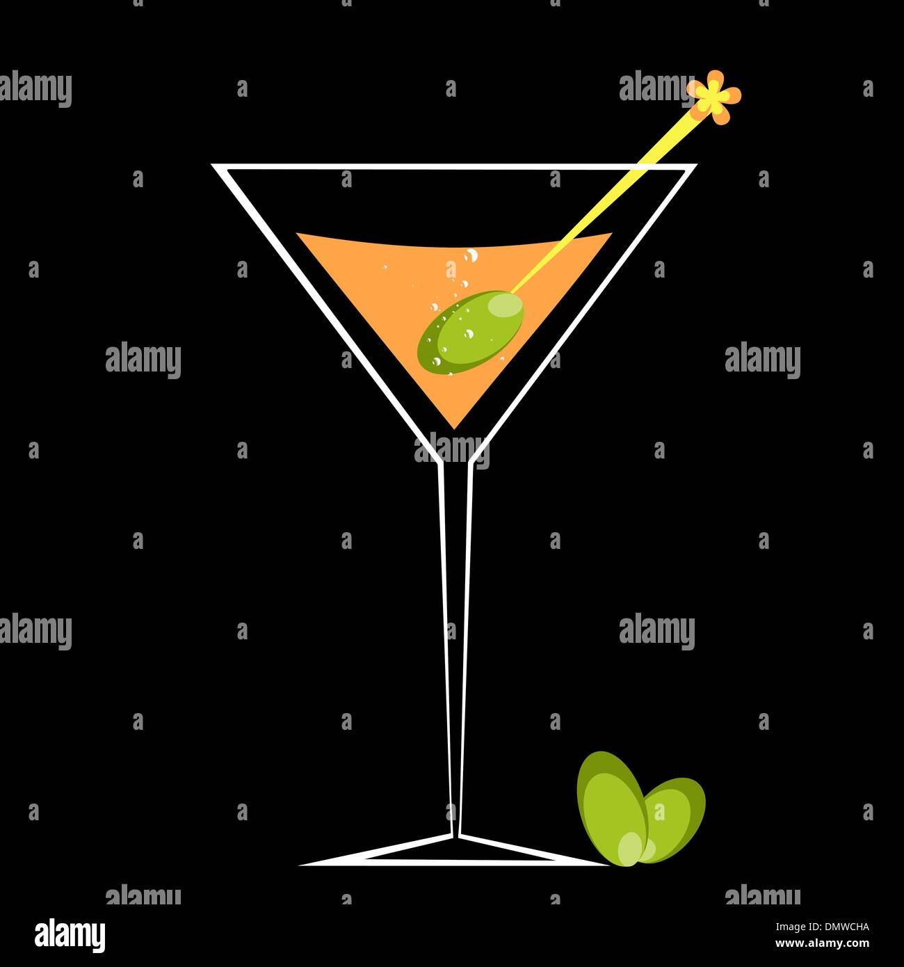 Olive cocktail isolated Stock Vector Images - Alamy