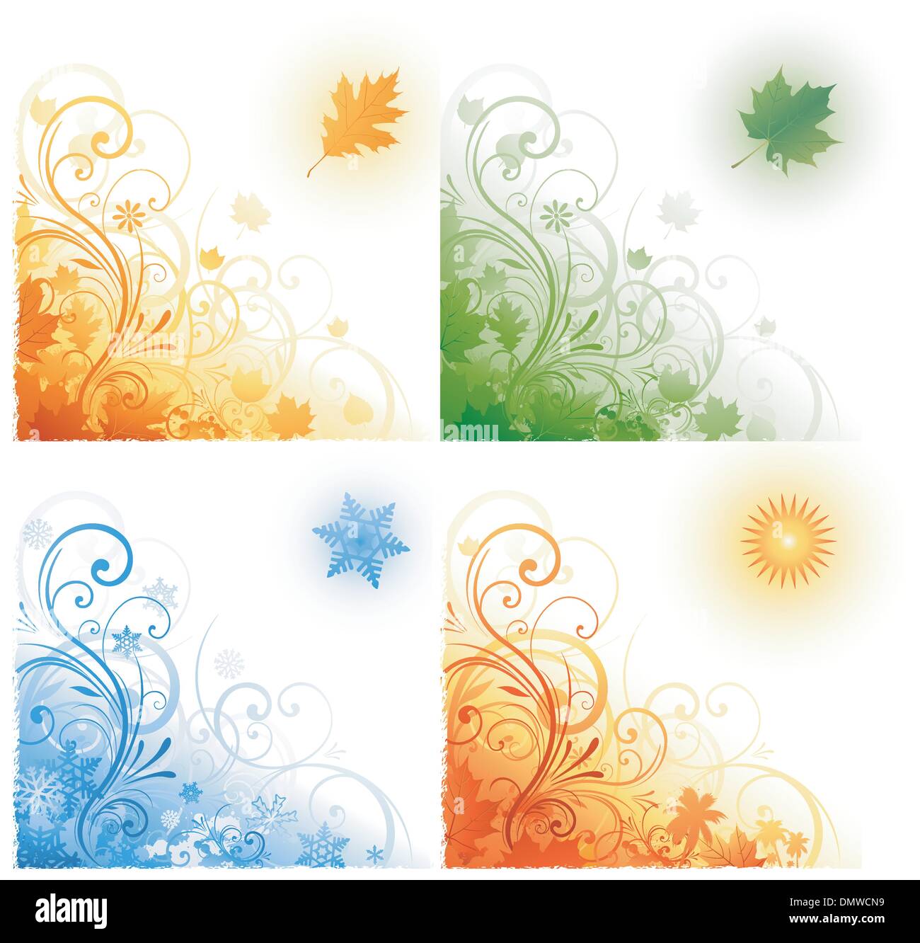 Four seasons background Stock Vector Image & Art - Alamy
