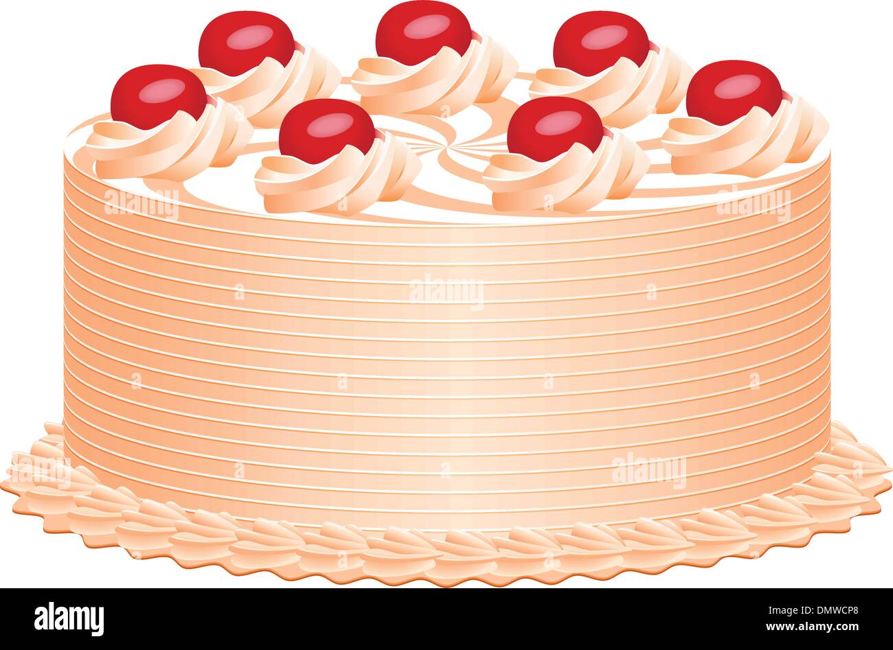 vector cake with cherries Stock Vector Image & Art - Alamy