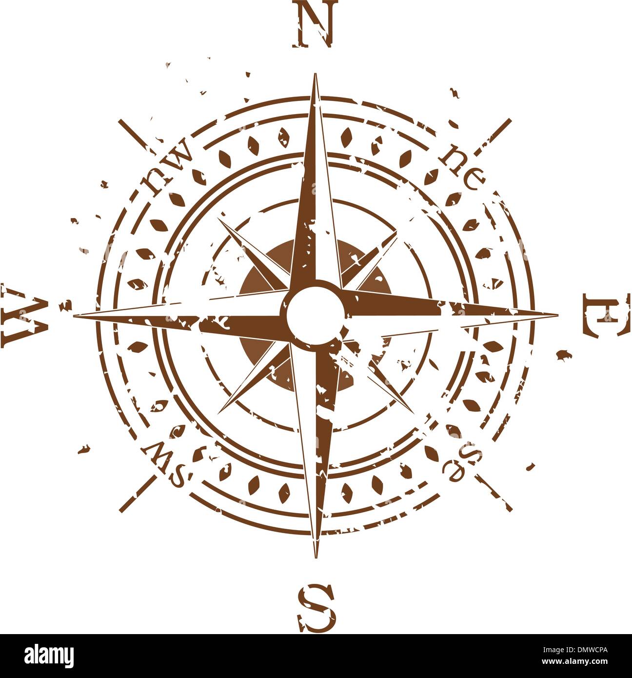 grunge vector compass Stock Vector Image & Art - Alamy