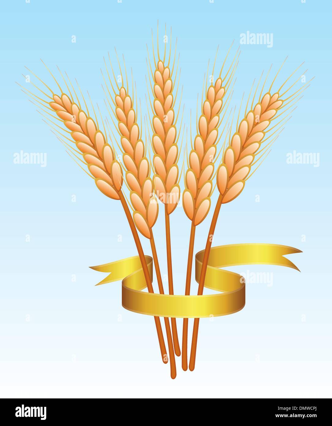 vector wheat ears and golden ribbon Stock Vector Image & Art - Alamy