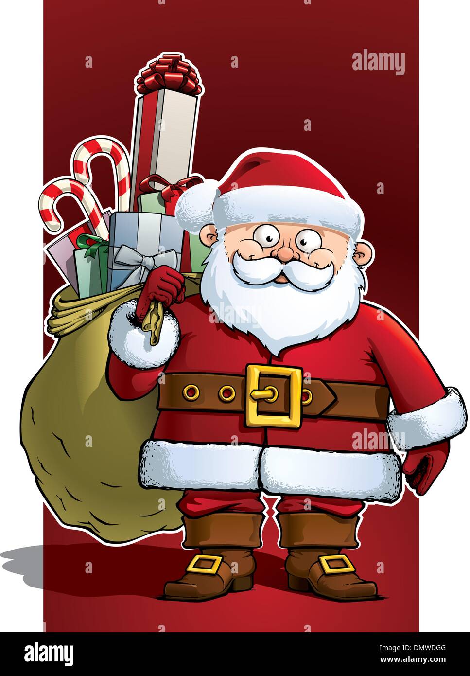 Santa with Sack Stock Vector Image & Art - Alamy