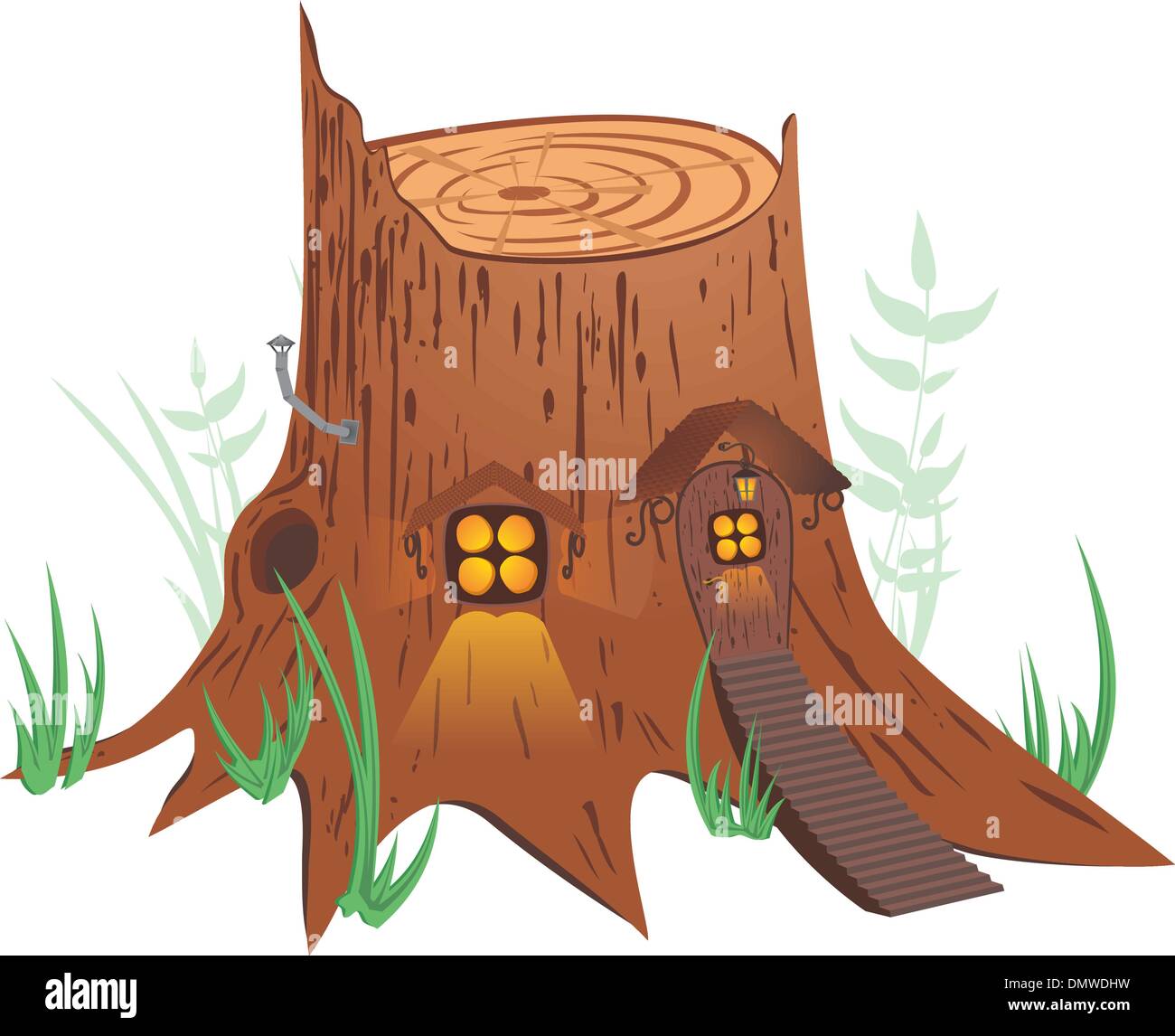 Tree stump house Stock Vector Images - Alamy