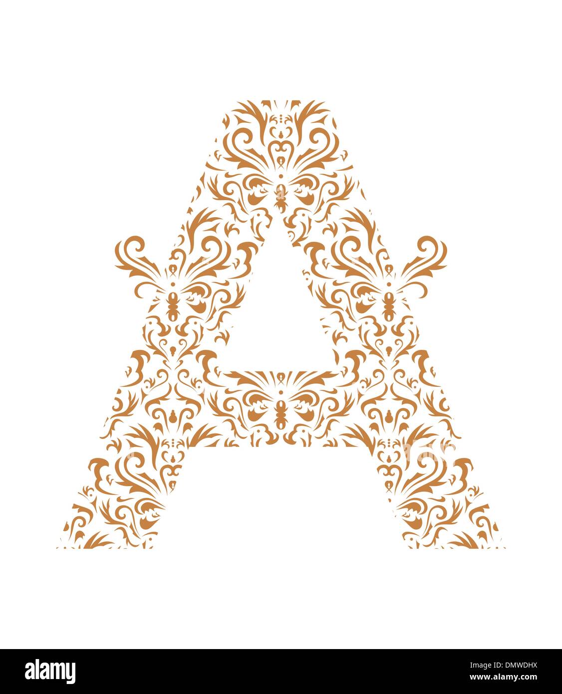 Floral letter A. Ornament font Stock Vector Image & Art - Alamy