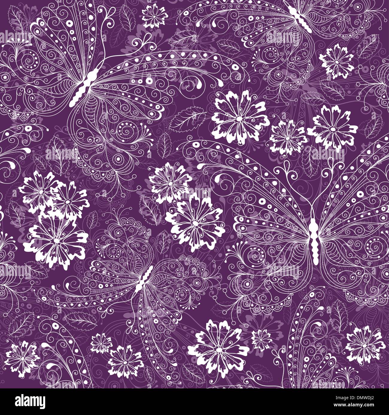 Violet floral vintage pattern Stock Vector Image & Art - Alamy