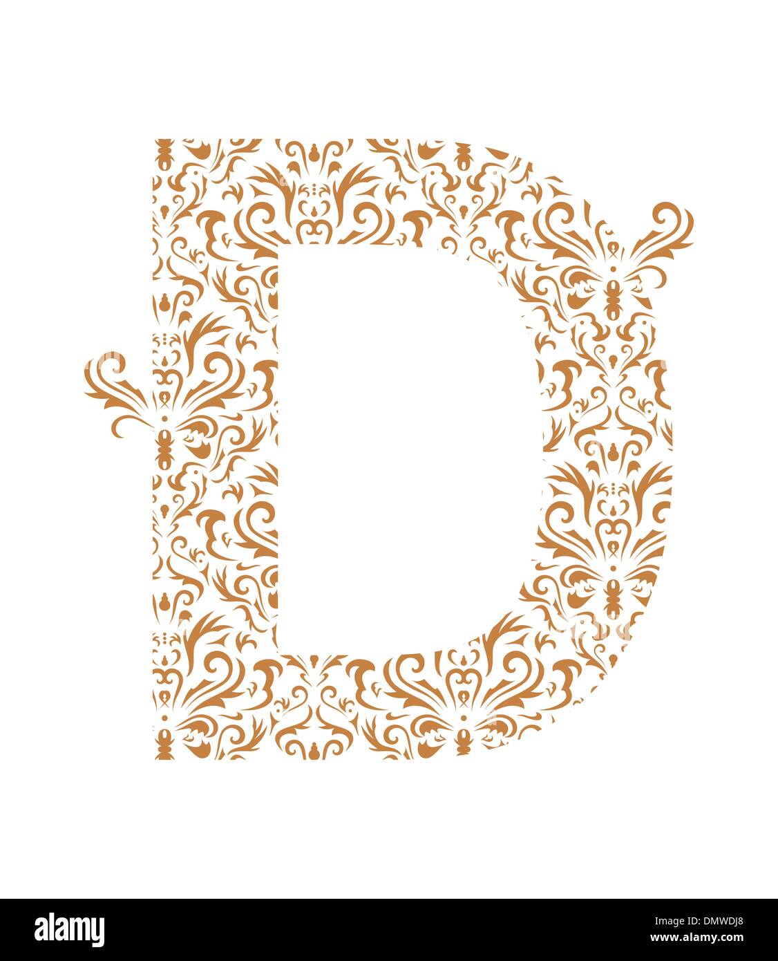 Floral font letter d hi-res stock photography and images - Alamy